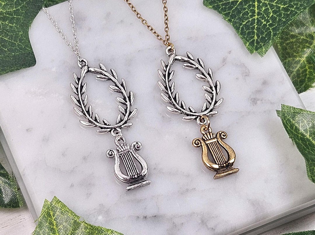 Apollo Necklace, Greek Mythology Jewelry, Laurel Wreath, Apollo's Lyre ...