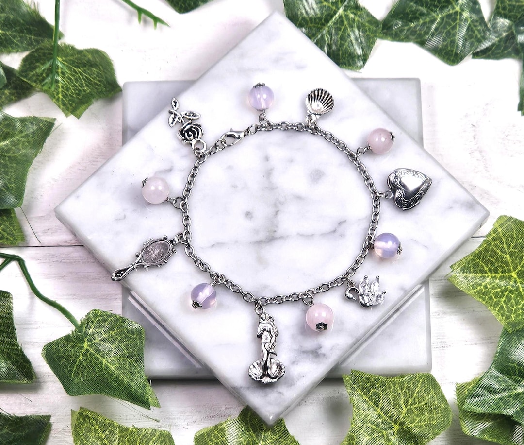 Aphrodite Charm Bracelet, Greek Mythology, Greek Goddess, Wire Wrapped ...