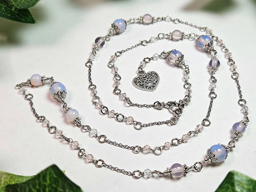 Aphrodite Venus Prayer Bead Rosary Necklace From the "opalite ...
