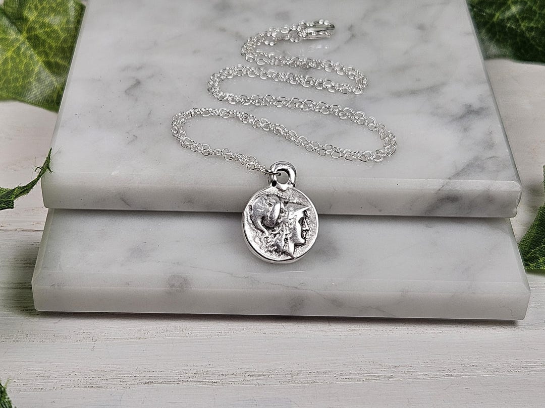 Athena Necklace, Greek Mythology, Hellenic Jewelry, Double Sided Coin ...