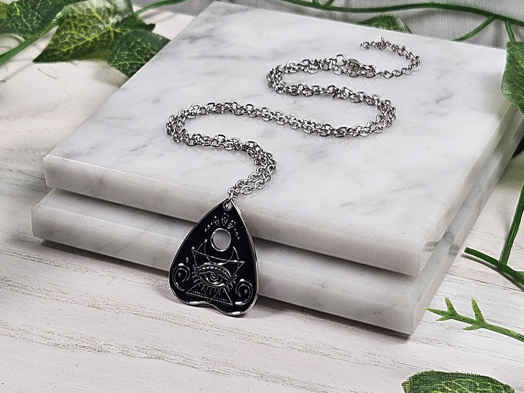 Ouija Planchette Eye and Crescent Moon Necklace. Great as a Gift for ...