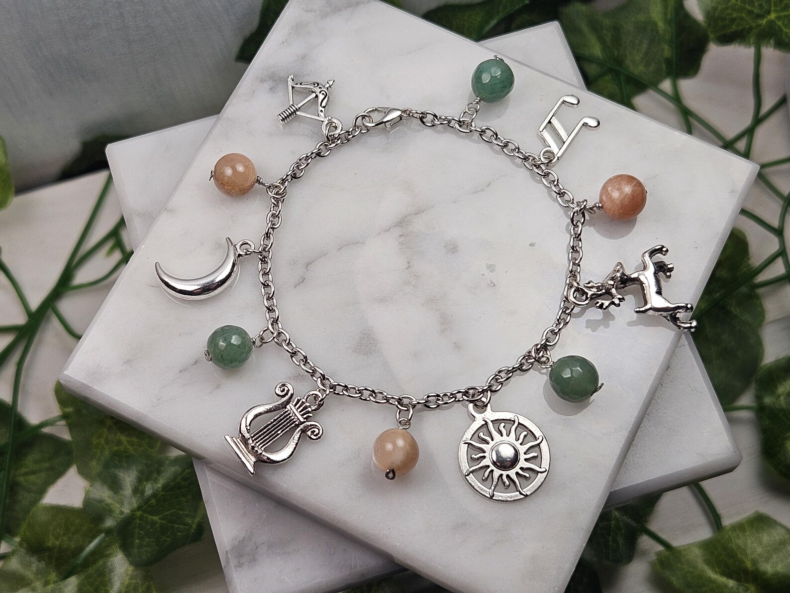 Artemis and Apollo Charm Bracelet, Greek Mythology, Greek God, Greek ...