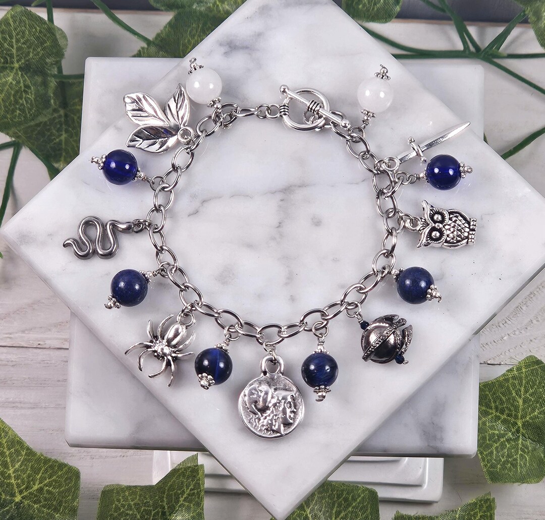 Athena Charm Bracelet, Greek Mythology, Hellenic, Goddess Deity Based ...