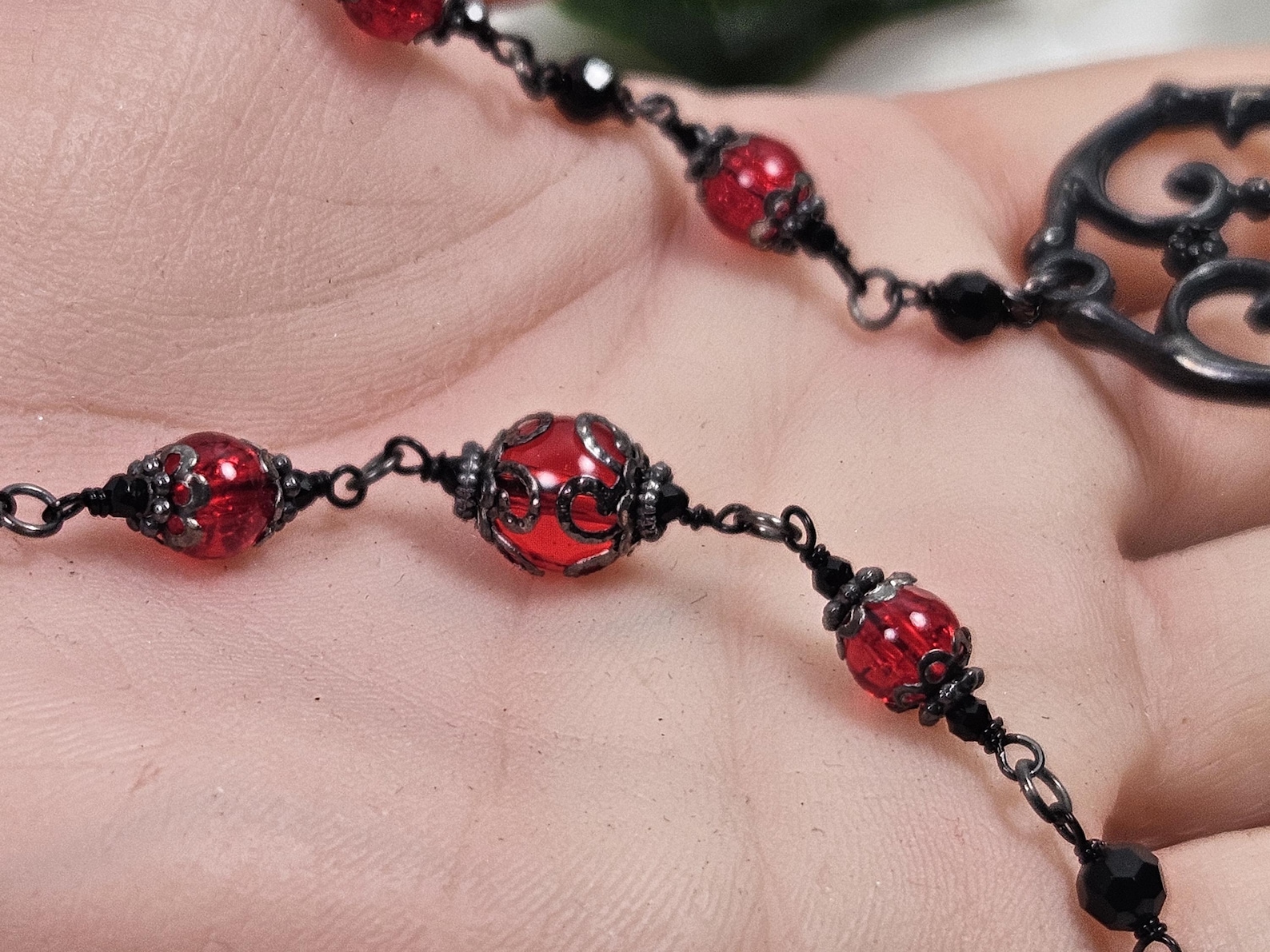 Hekate Prayer Beads With Hekate's Wheel, Snake and Skeleton Key, Rosary ...