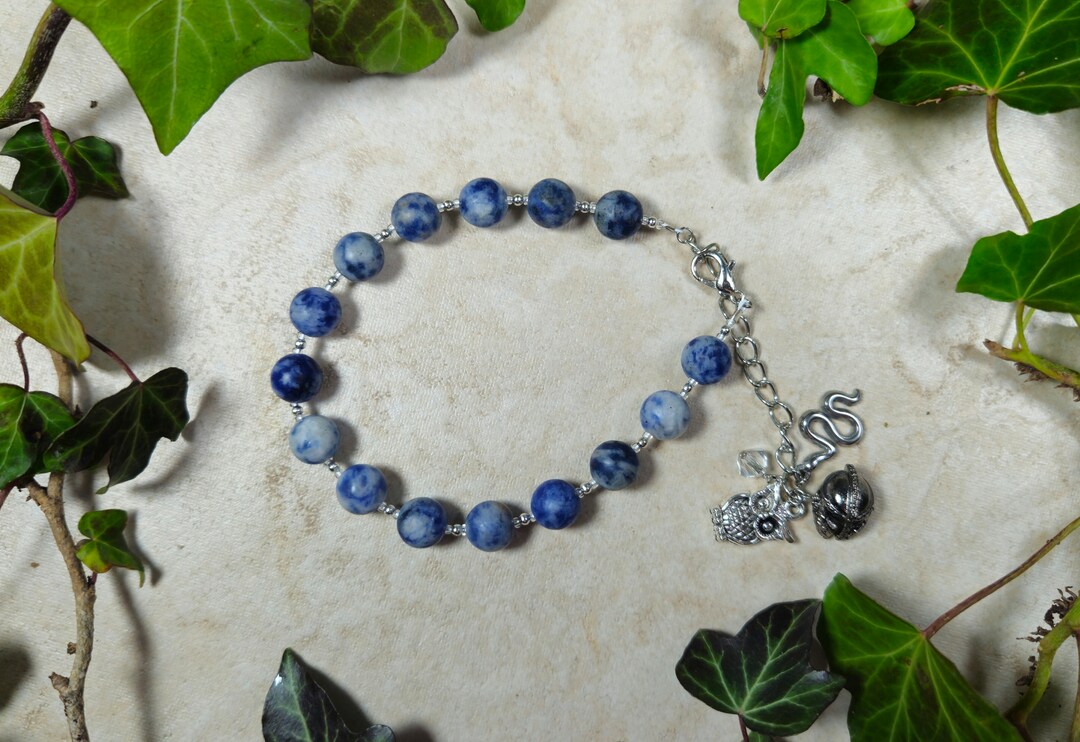 Athena Beaded Adjustable Prayer Bracelet With ,owl, Helmet and Snake ...