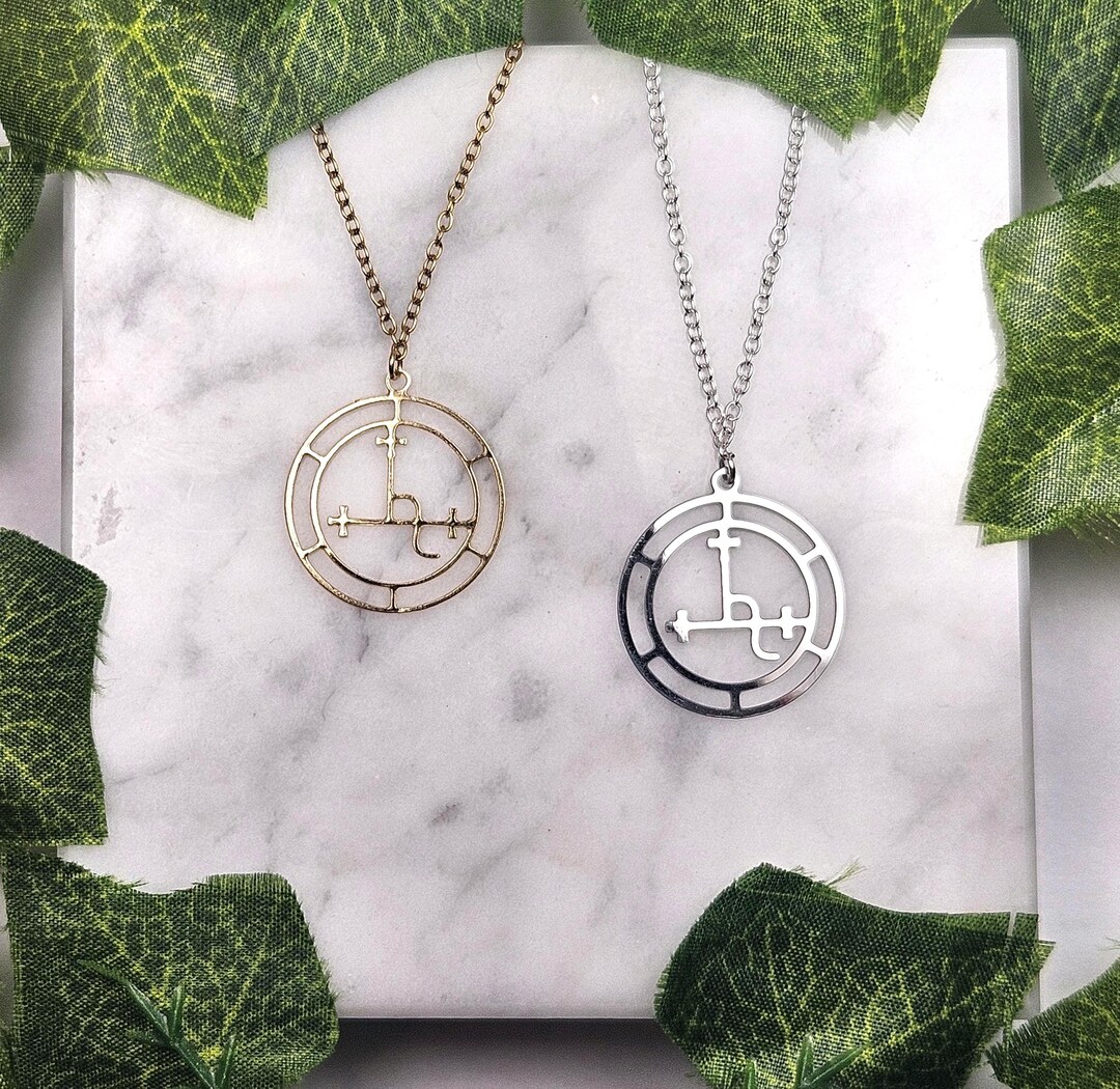 Lilith Sigil, 18k Gold Plated Chain, .925 Sterling Silver Plates Chain ...