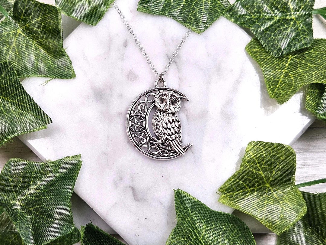 Athena Necklace, Greek Goddess of Wisdom Owl Necklace, Hellenic Pagan ...
