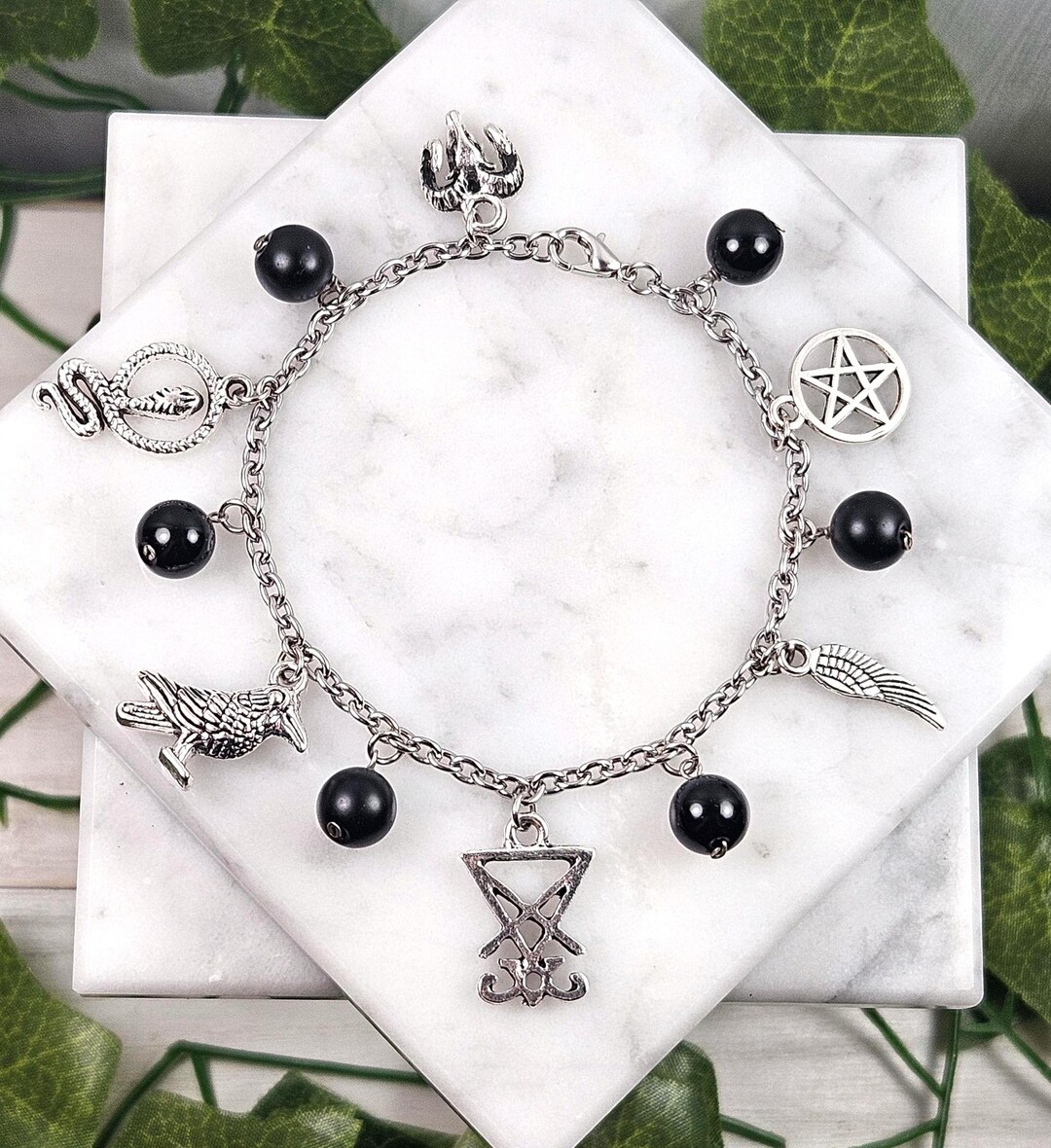 Lucifer Charm Bracelet, Witchy Wire Wrapped Jewelry - Etsy