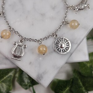 Apollo Charm Bracelet, Greek Mythology, Greek God, Hellenic Jewelry - Etsy