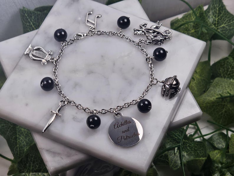 Achilles and Patroclus Charm Bracelet, Greek Mythology Inspired Jewelry ...