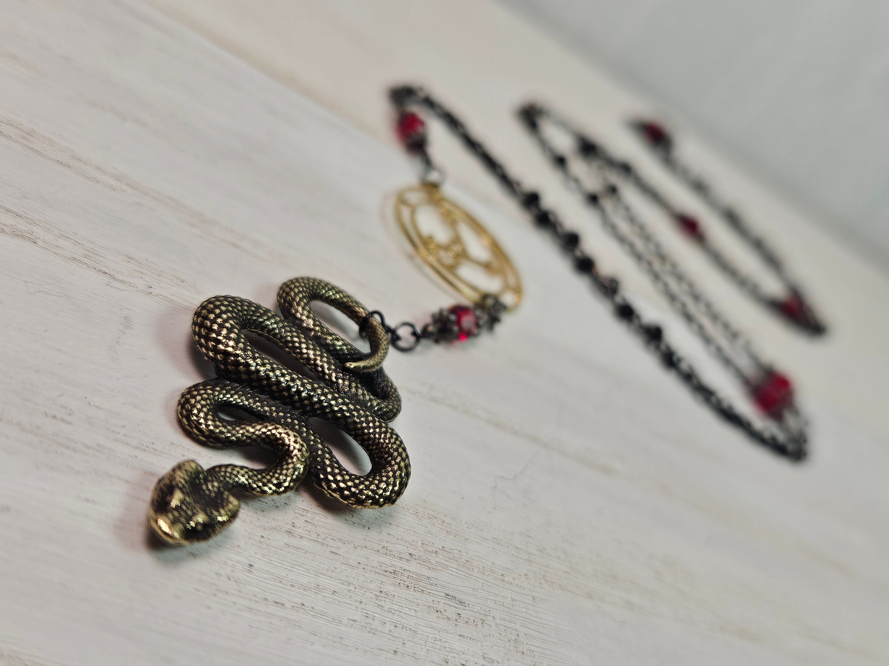 Lilith Rosary With Sigil and Hyper Realistic Snake Charm - Etsy