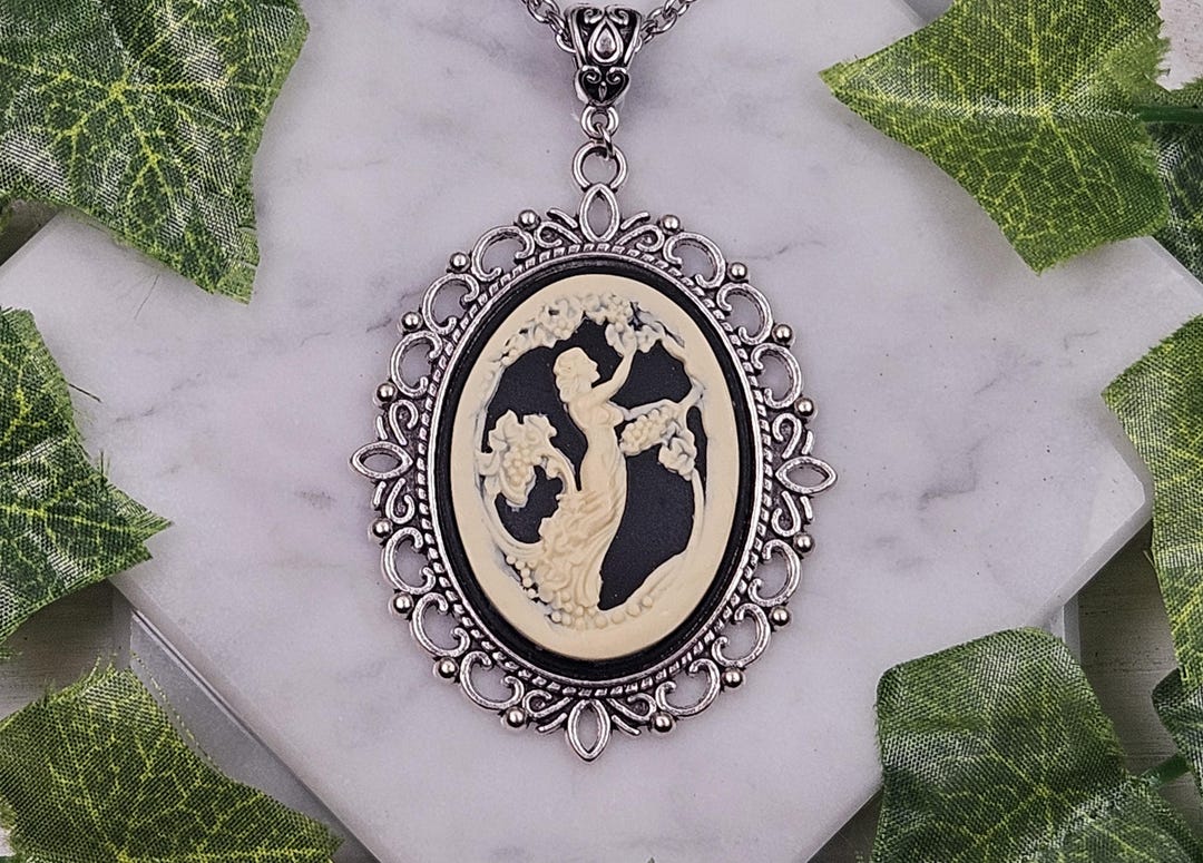 Demeter Greek Goddess Necklace, Cameo Style, Victorian, Greek Mythology ...