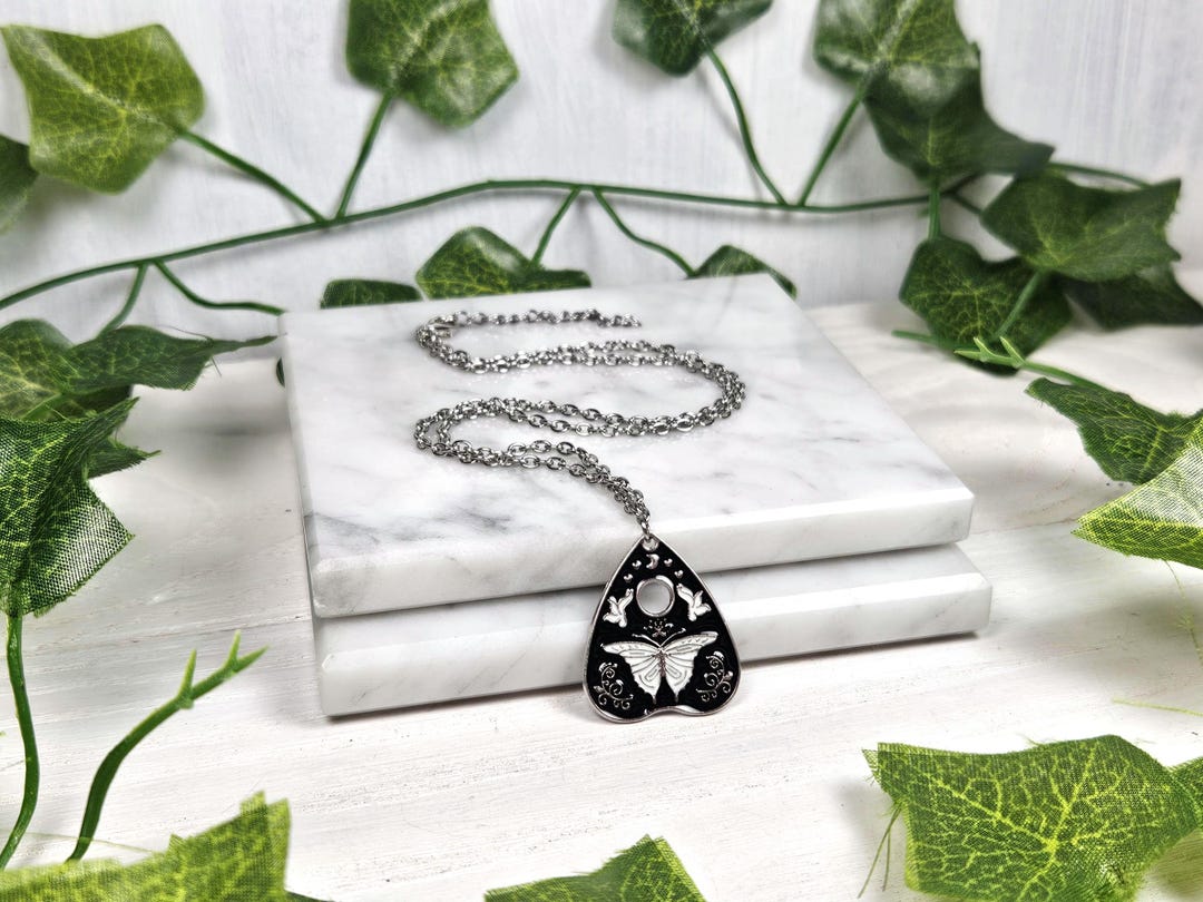 Ouija Planchette Moth Necklace, Witchy Gift, Gothic, Spirit Board ...