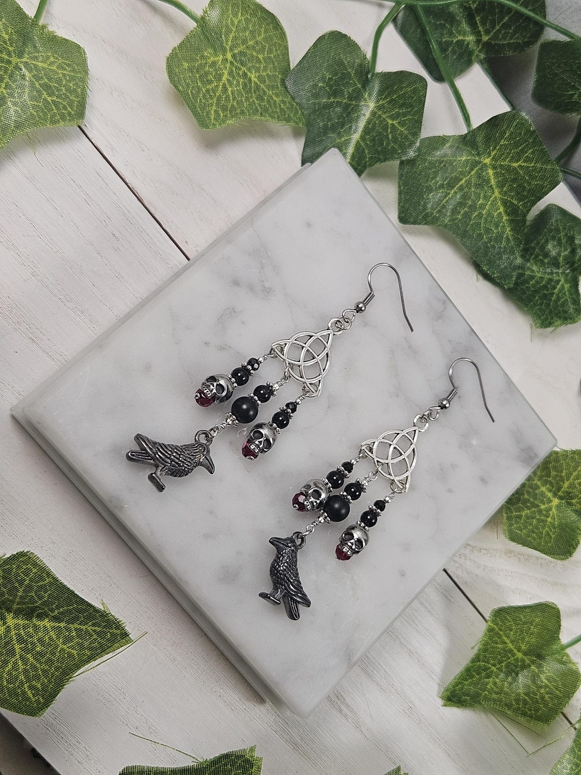 The Morrigan Celtic Goddess Earrings, Celtic Mythology, Trinity Knot ...