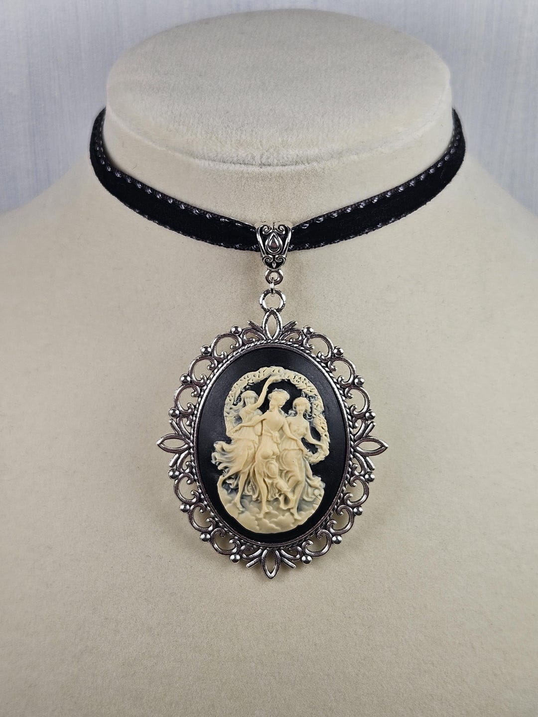 Muses Cameo Choker, Greek Mythology, Velvet Choker, Hellenic, Nine ...