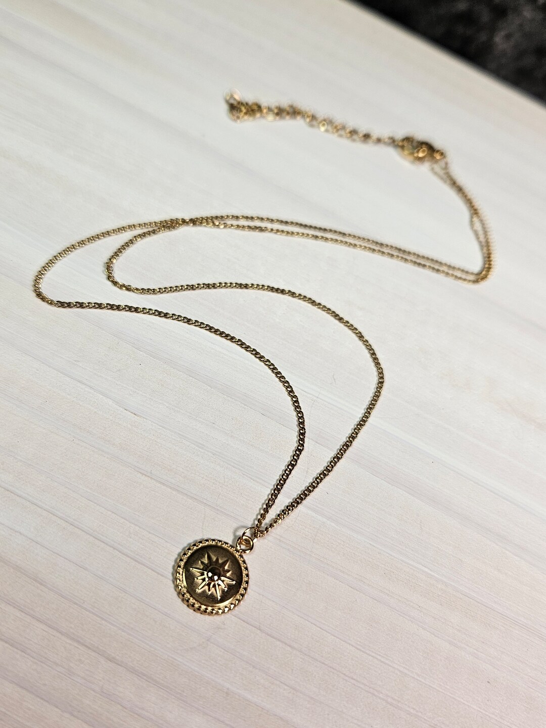Apollo 18k Gold Plated Curb Chain With Charm - Etsy