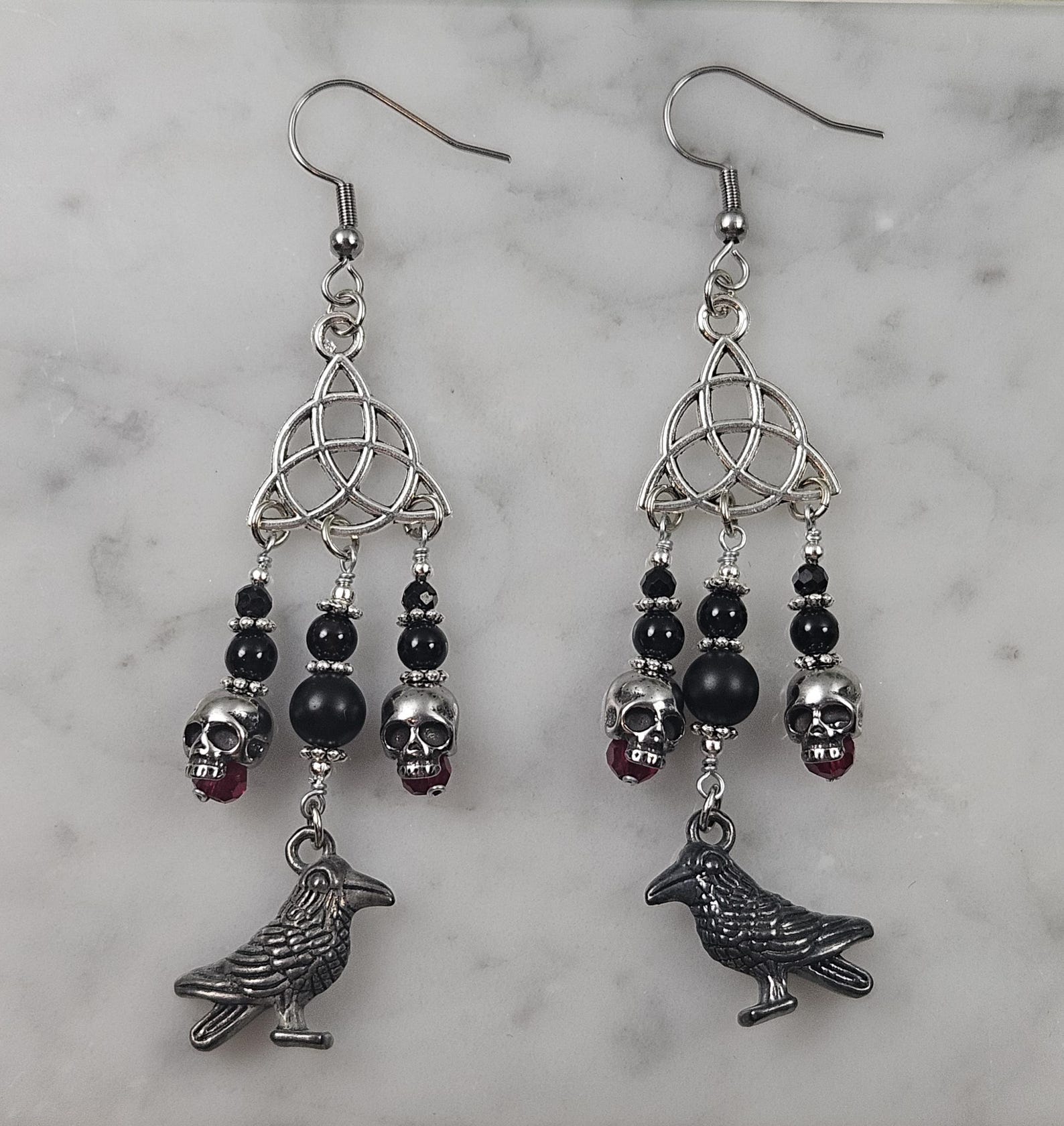 The Morrigan Celtic Goddess Earrings, Celtic Mythology, Trinity Knot ...