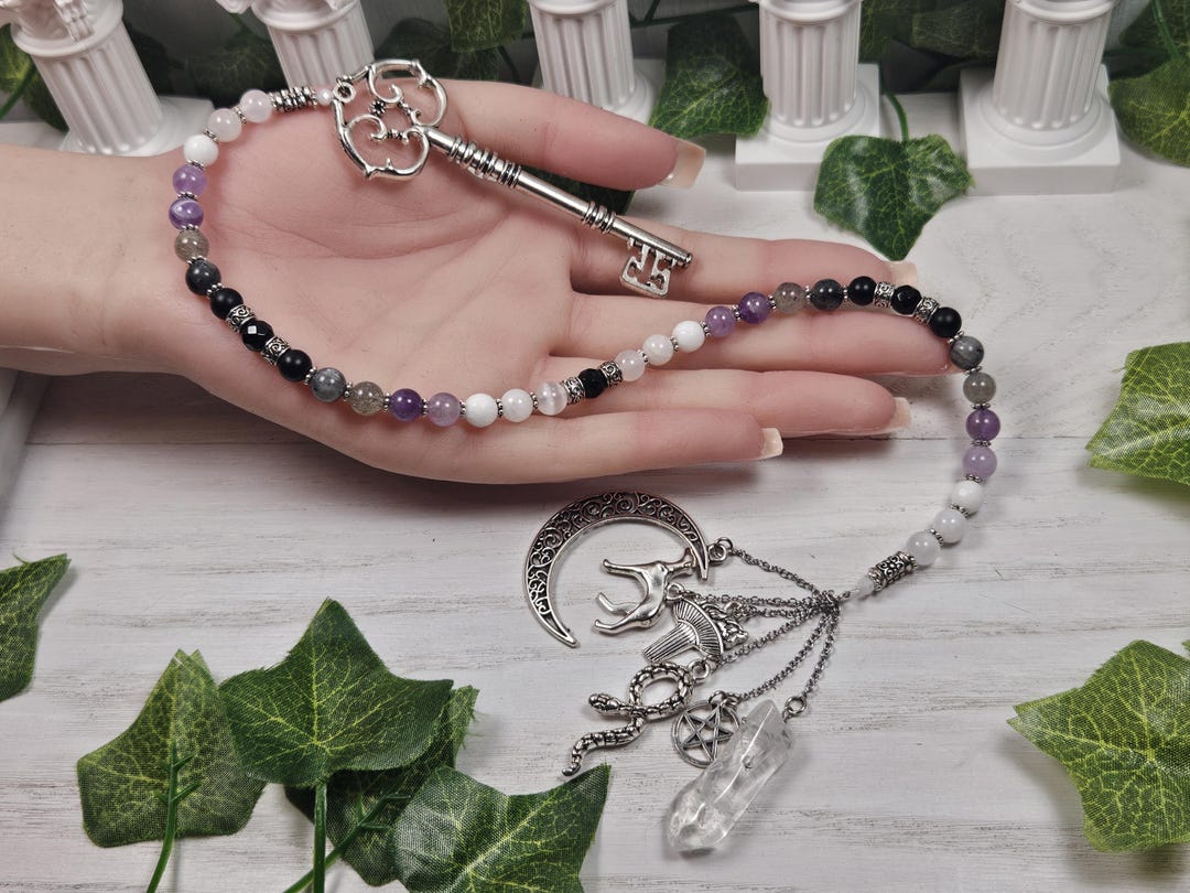 Hecate Prayer Beads, Hekate Triple Moon Goddess, Witchy Gift, Made With ...