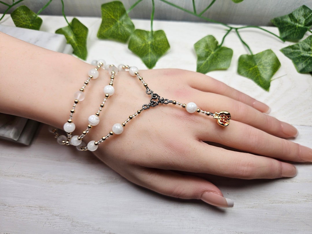 Persephone Prayer Bead Necklace and Triple Wrap Bracelet, Kore, Greek ...