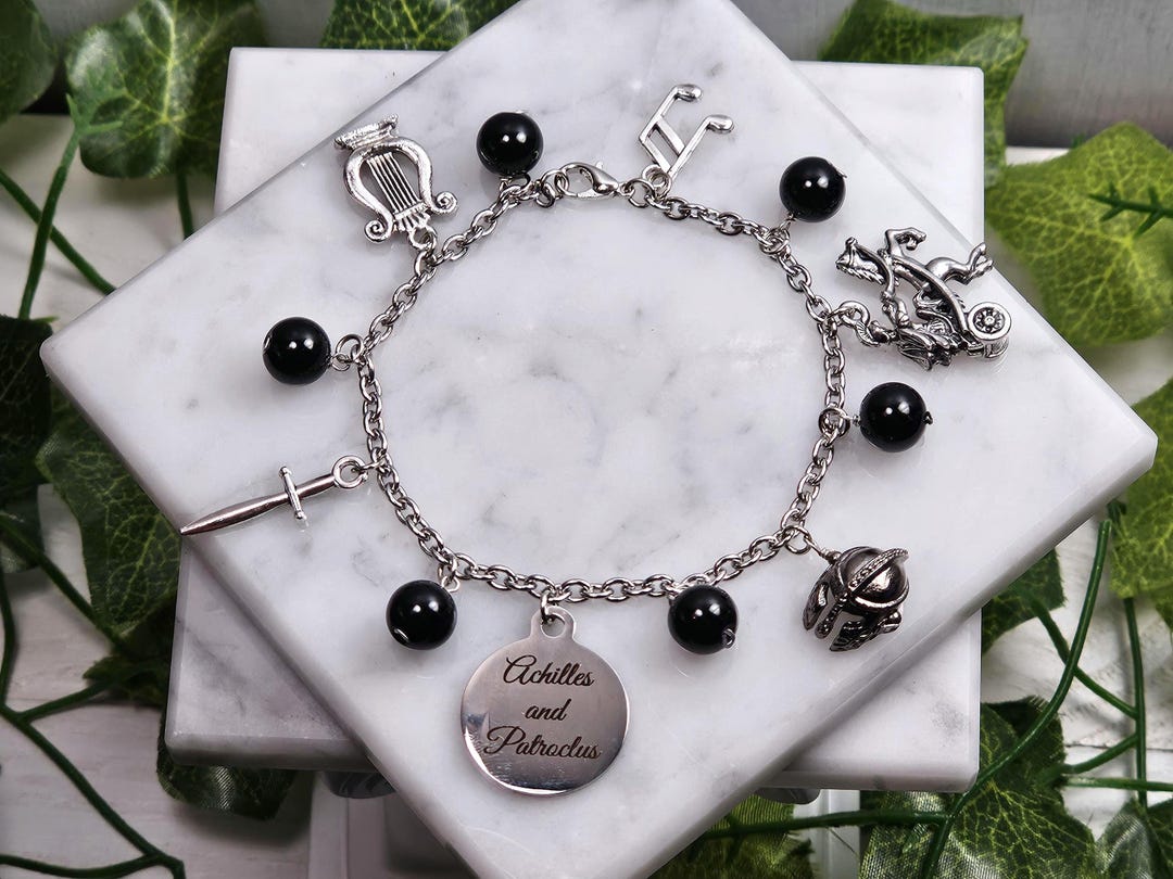 Achilles and Patroclus Charm Bracelet, Greek Mythology Inspired Jewelry ...