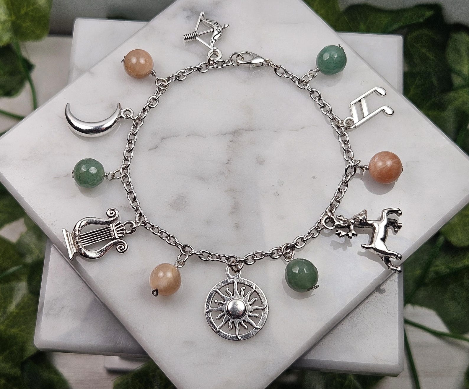 Artemis and Apollo Charm Bracelet, Greek Mythology, Greek God, Greek ...