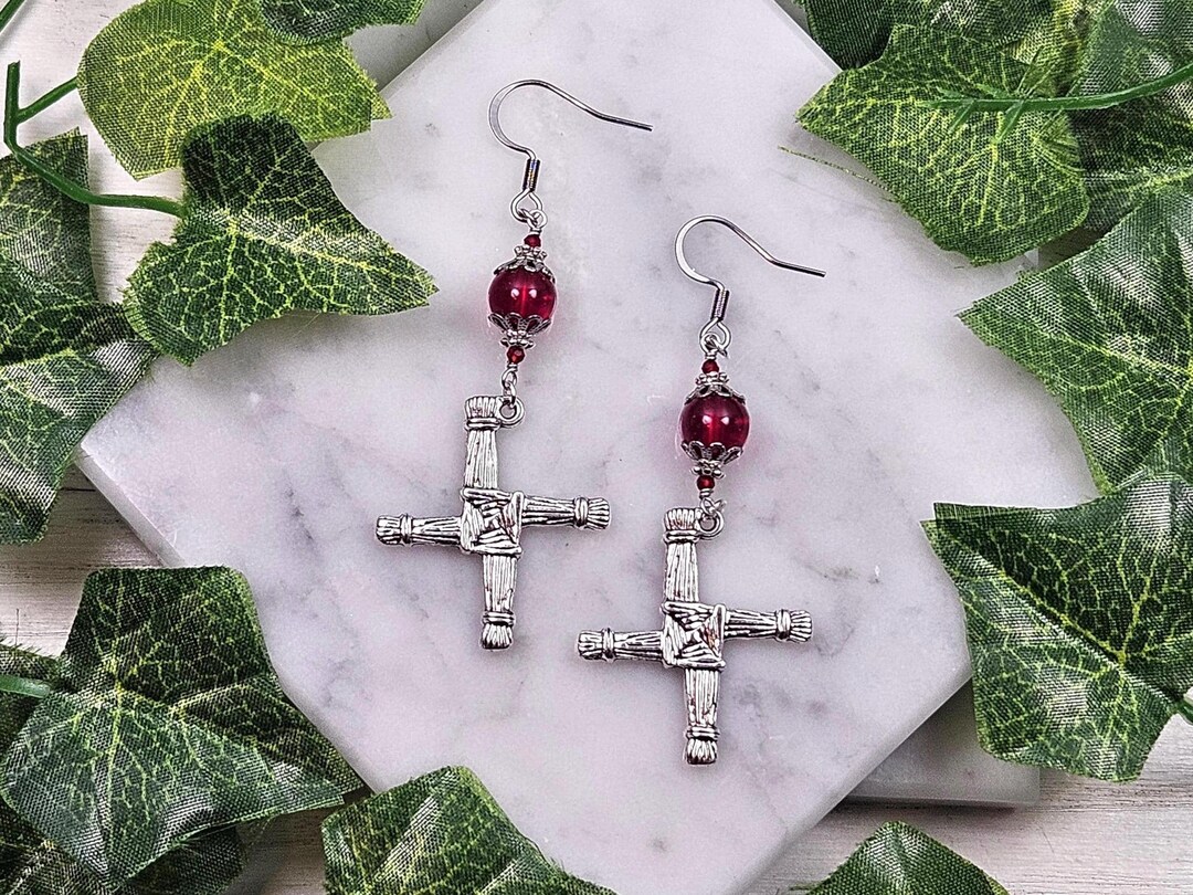 Brigid Earrings, Brigid's Cross, Celtic Mythology Inspired Jewelry - Etsy