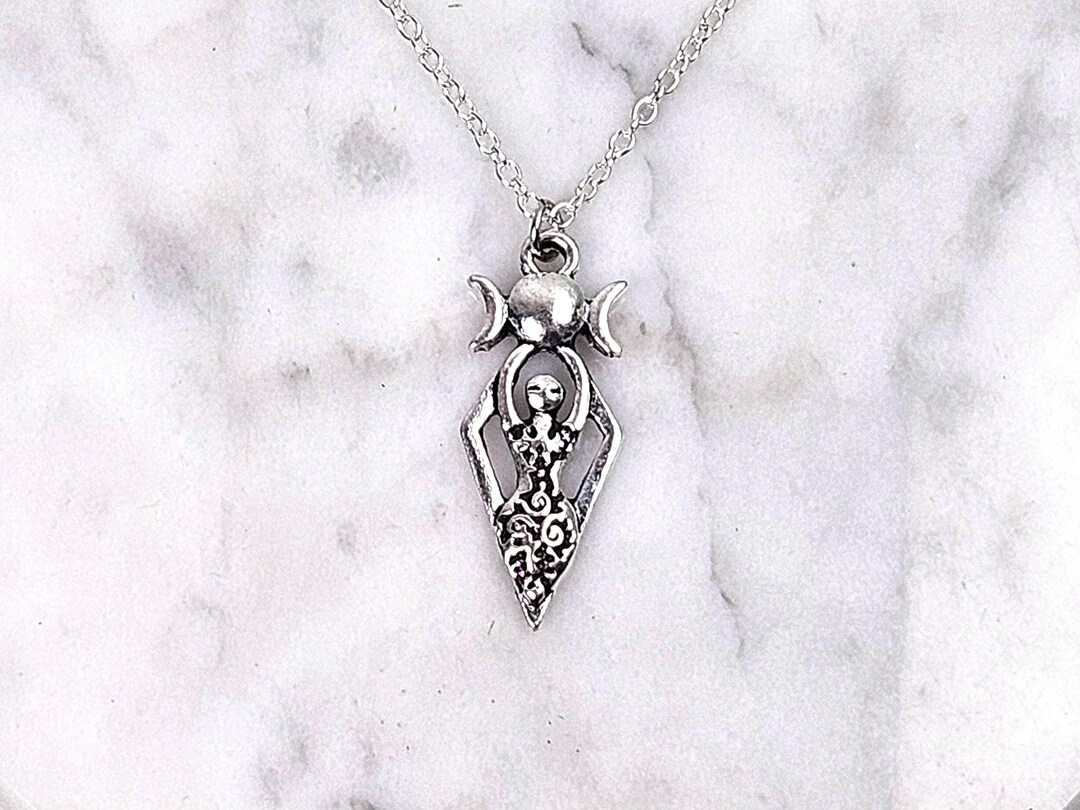 Triple Moon Goddess, Spiral Goddess Necklace, Fertility Goddess Jewelry ...