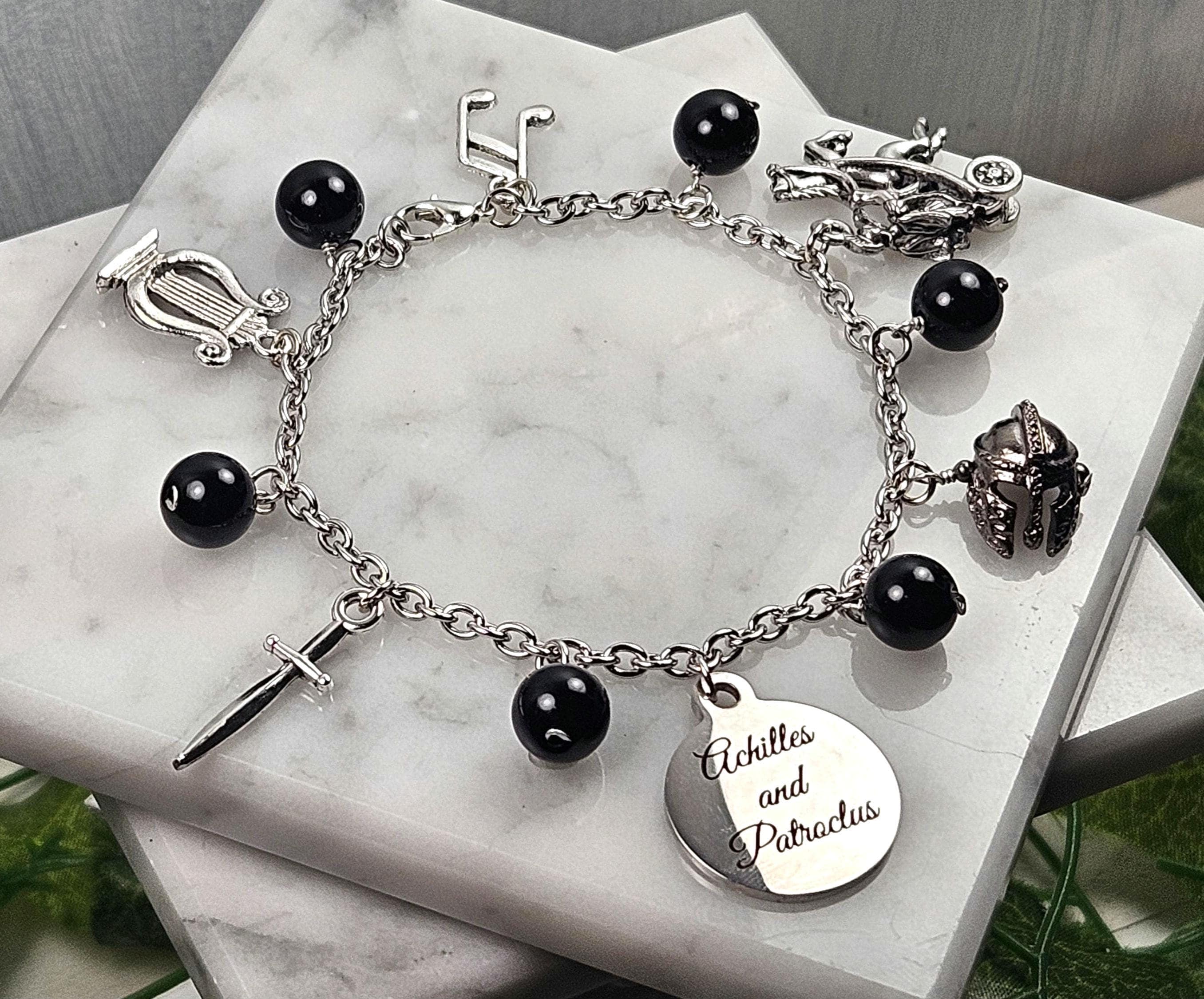Achilles and Patroclus Charm Bracelet, Greek Mythology Inspired Jewelry ...