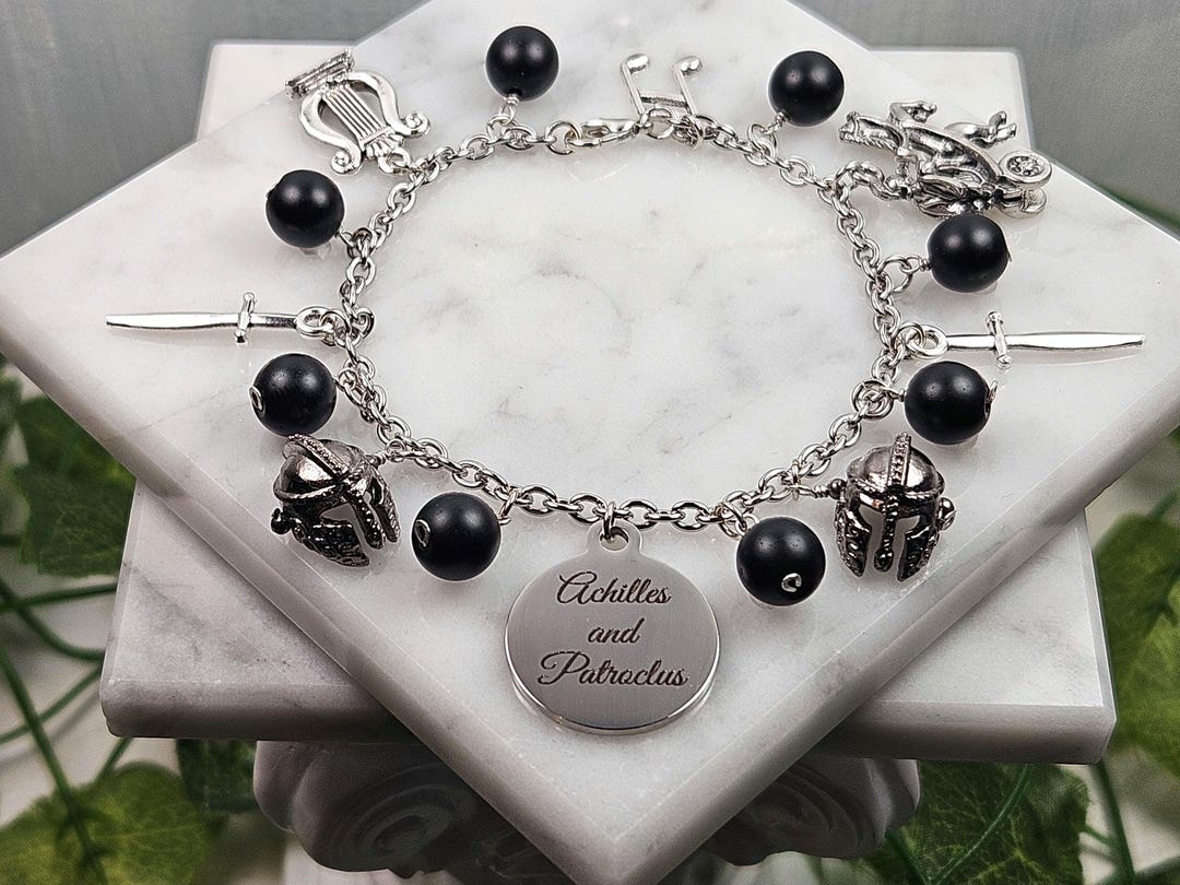 Achilles and Patroclus Charm Bracelet, Greek Mythology Inspired Jewelry ...