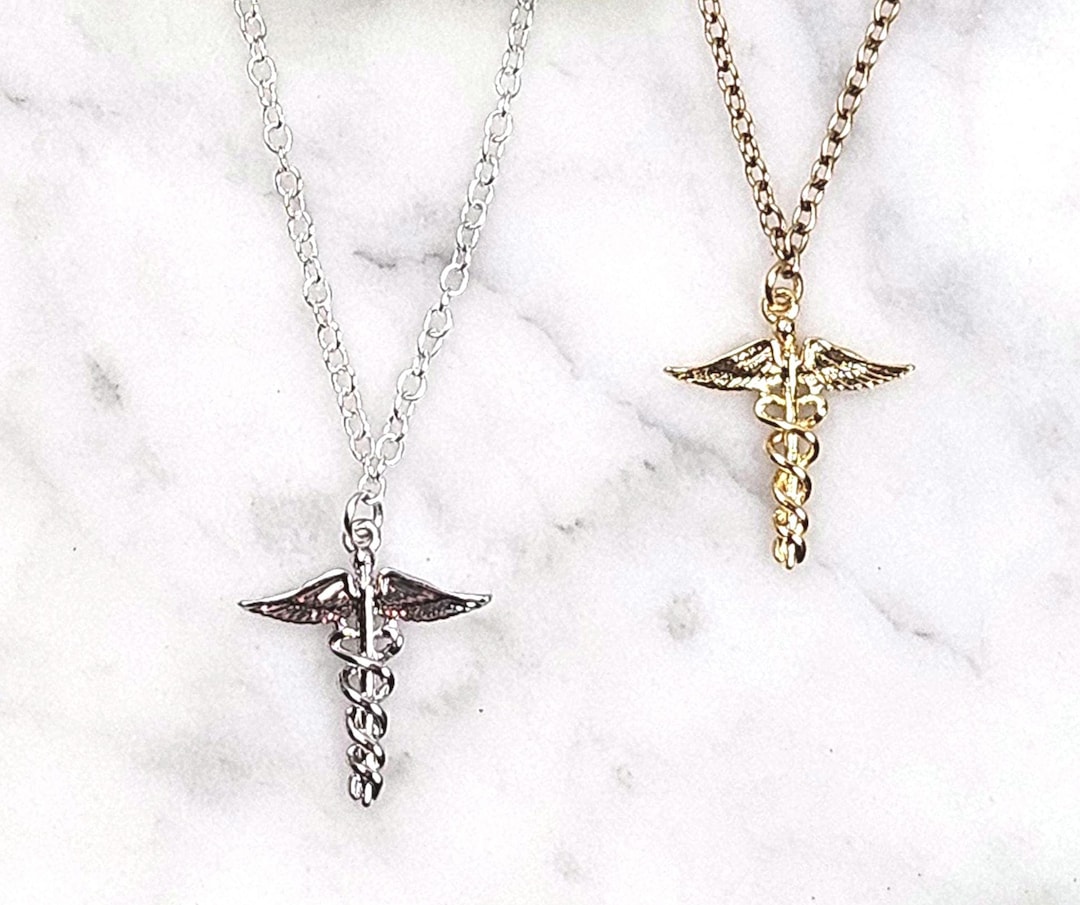 Roman God of Commerce Mercury Caduceus Pendant Necklace - Etsy