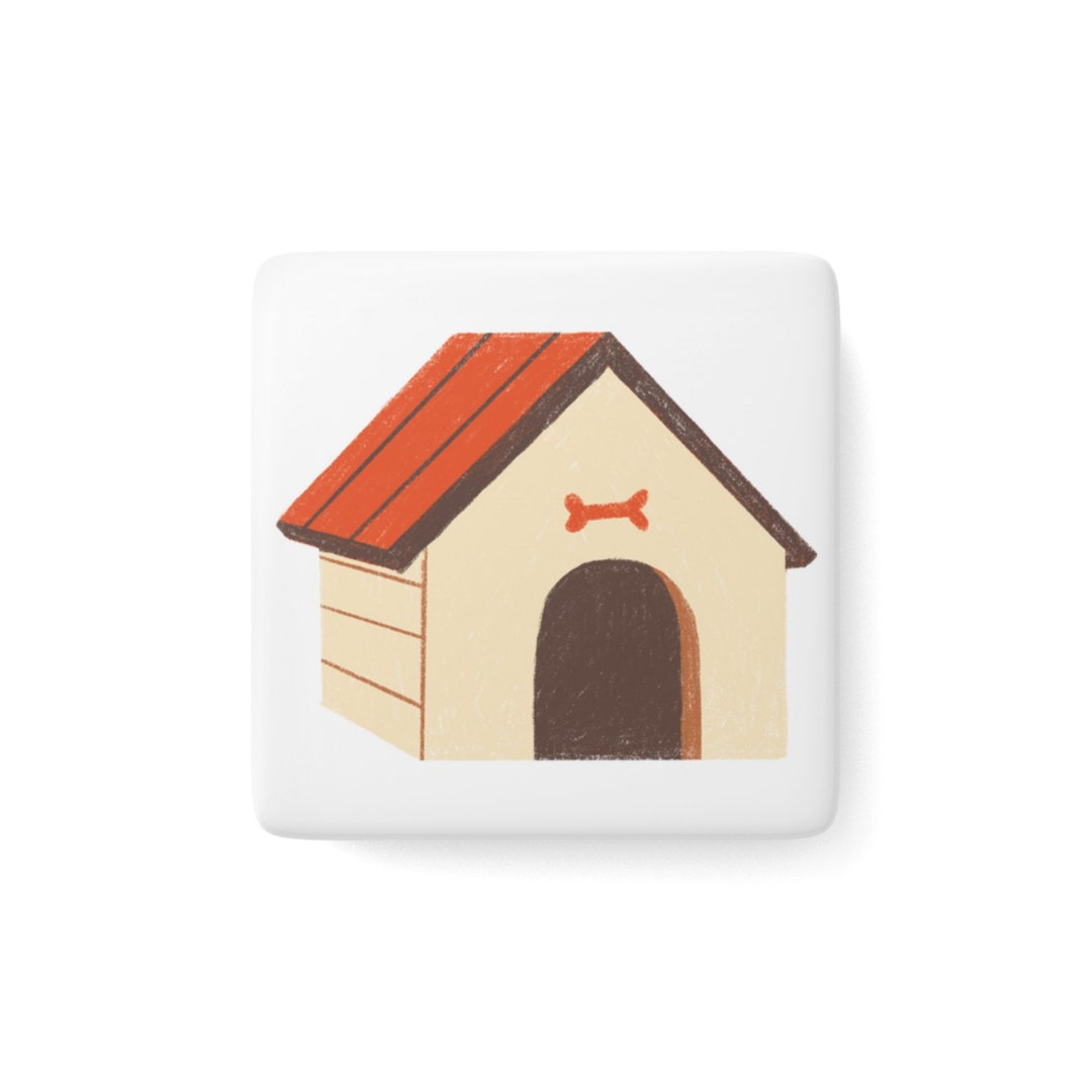 Dog House Square Porcelain Magnet - Etsy