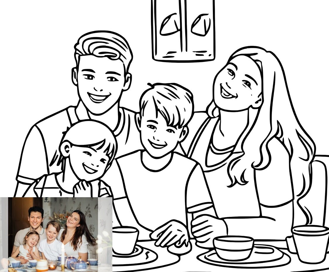 Customized Coloring Pages From Your Own Photos - Etsy