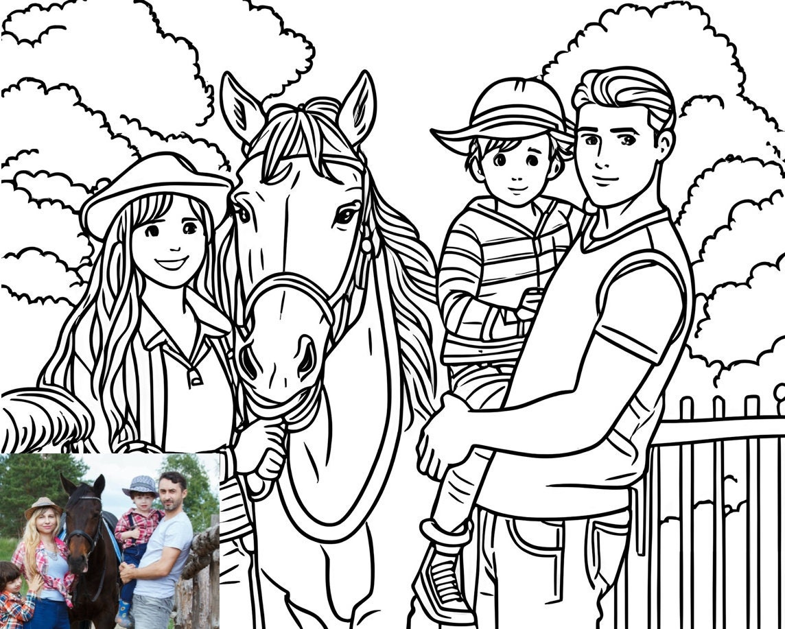 Customized Coloring Pages From Your Own Photos - Etsy