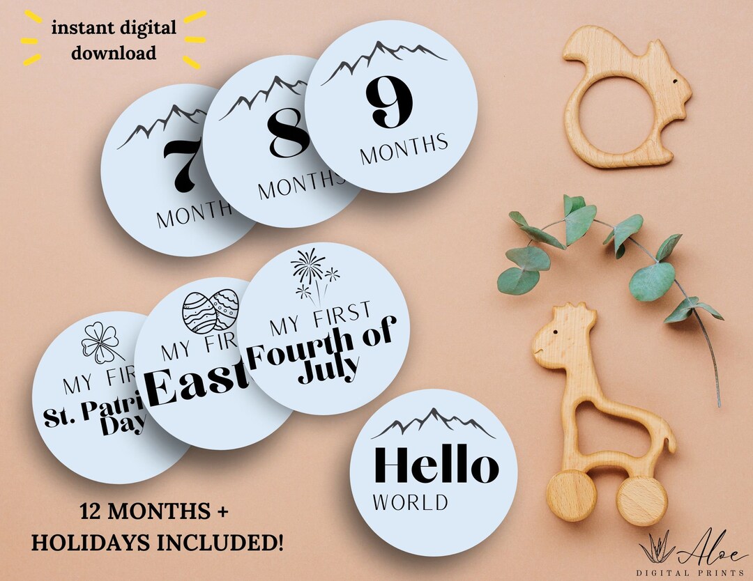 Baby Monthly Milestone Plaques, Mountain Theme, Perfect Shower Gift ...