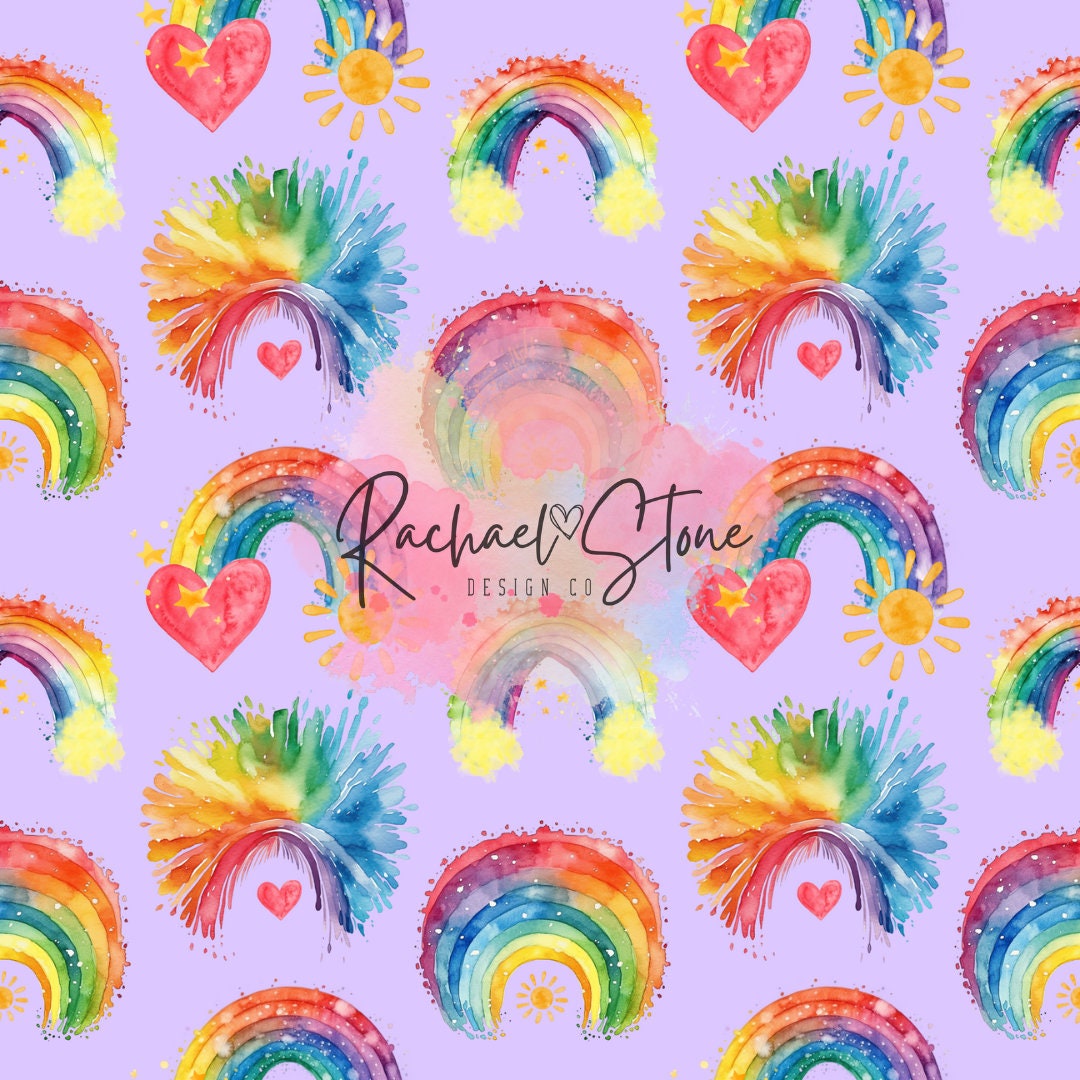 Purple Rainbow Digital Seamless Paper File Design - Etsy