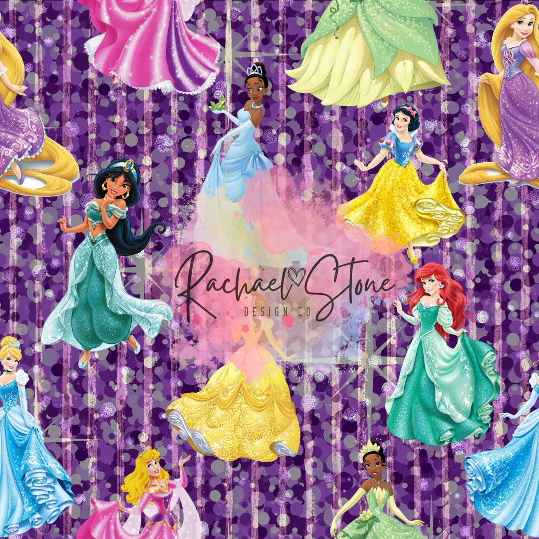 Princess Purple Glitter Dress Stripe Digital Seamless Paper File Design ...
