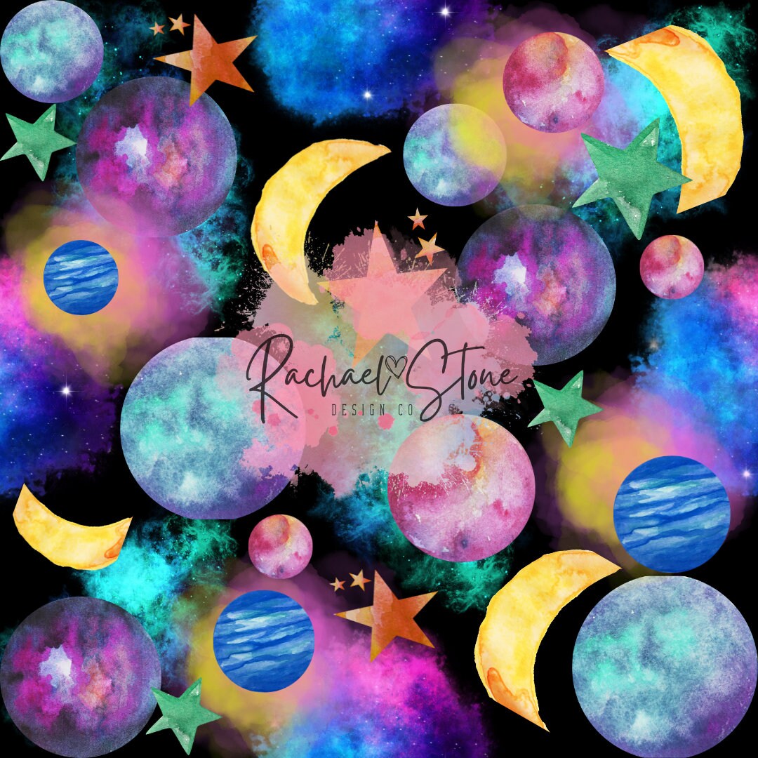 Galaxy Space Watercolor Seamless Paper File Design - Etsy