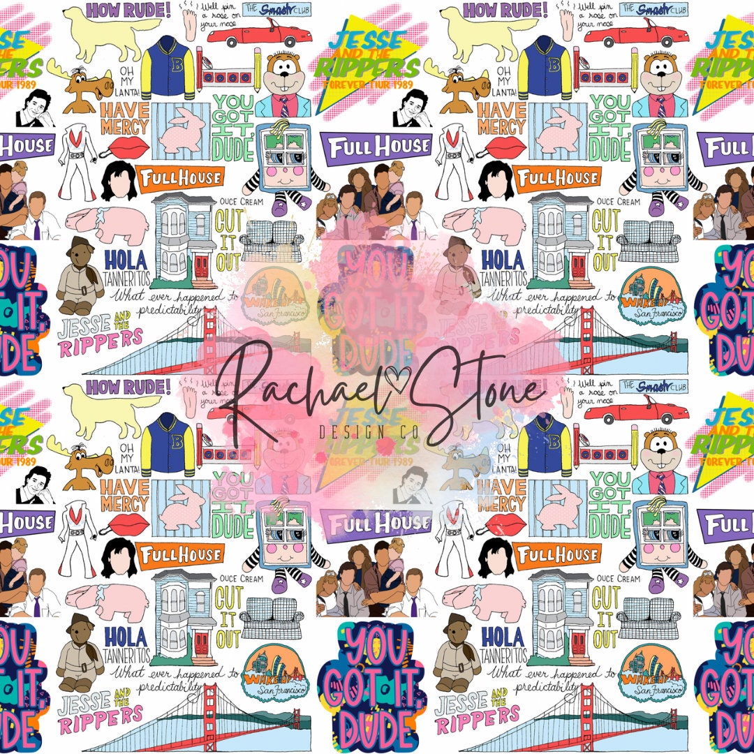 TGIF 90's Dude Full Joey House Uncle Michelle DJ Digital Seamless Paper ...