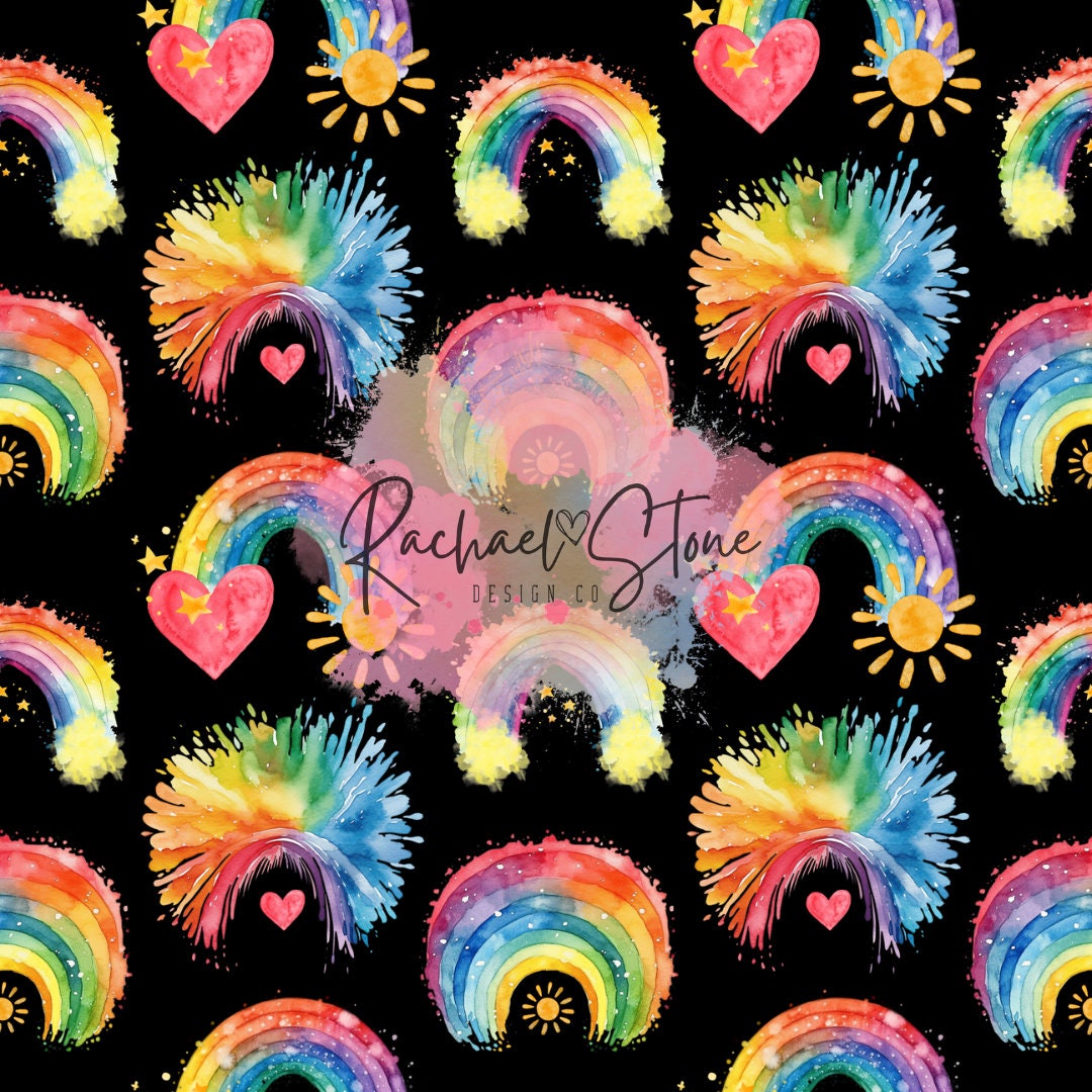 Black Rainbow Digital Seamless Paper File Design - Etsy