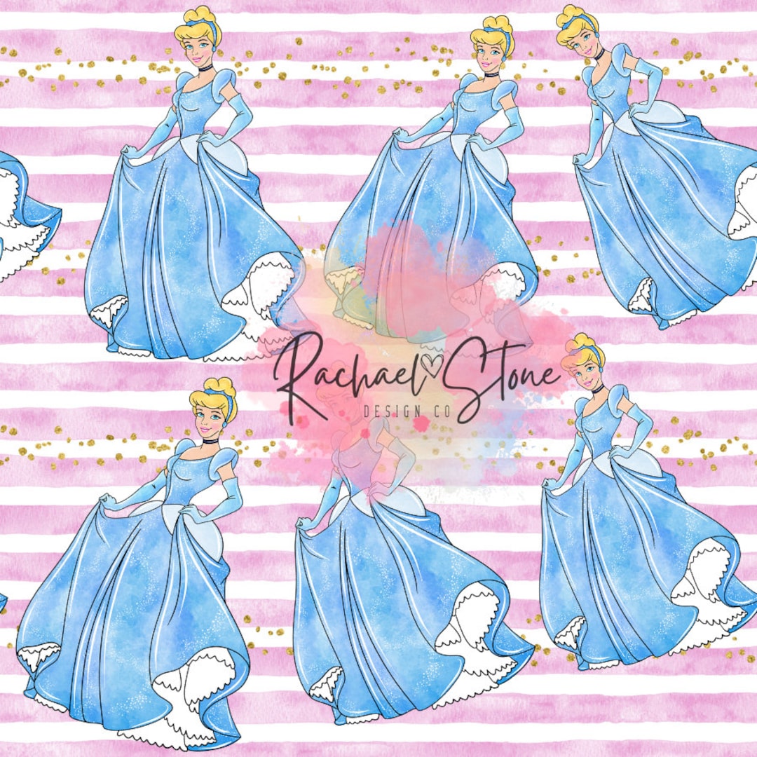 Cinder Blue Princess Cindy Pink Stripe Digital Seamless Paper File ...