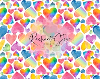 Pastel Rainbow, Heart Rainbow, Pink Pride, Love, Heart, Seamless ...
