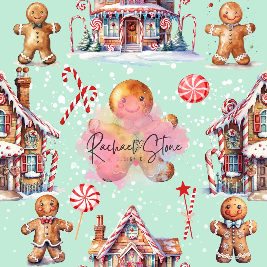 Gingerbread House Seamless Paper File Design - Etsy