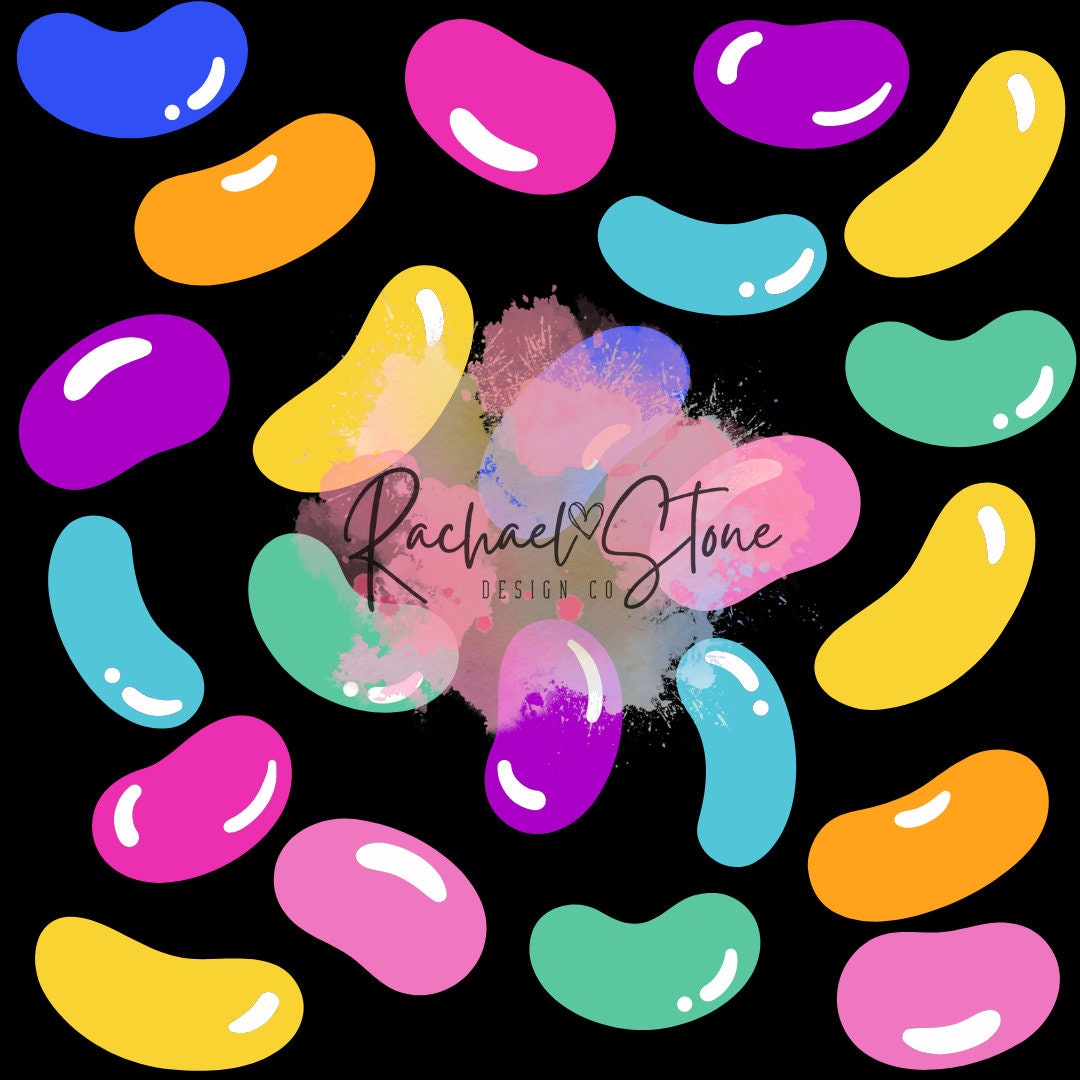 Easter Jelly Beans Pastel on Black Fabric Neutral Digital Seamless ...