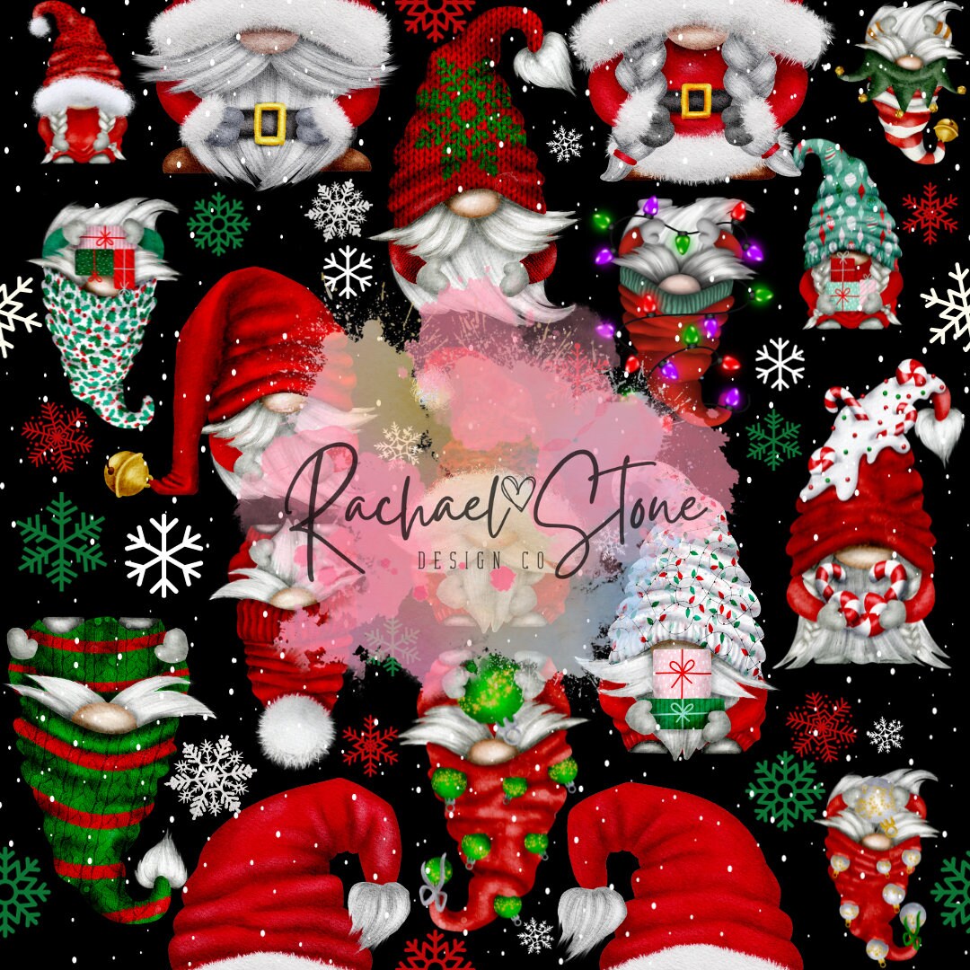 Christmas Gnomes Red + Green Seamless Paper File Design - Etsy