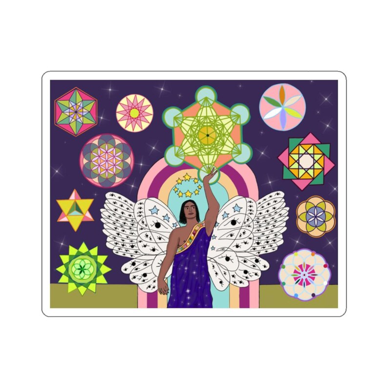 Archangel Metatron Sticker, Angel Sticker, Colorful Sticker, Sacred ...