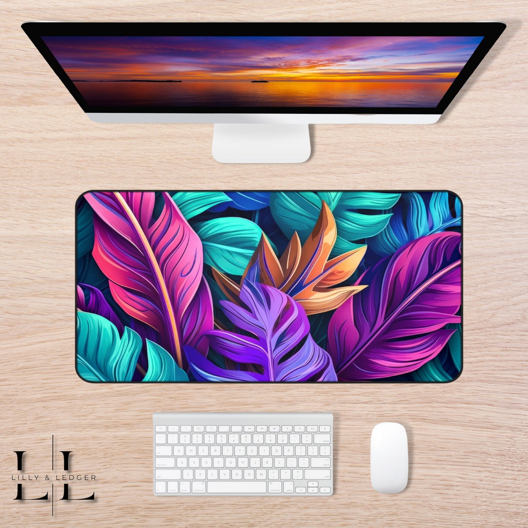 Tropical Leaf Desk Mat Tropical Leaf Mouse Pad Tropical Leaf - Etsy