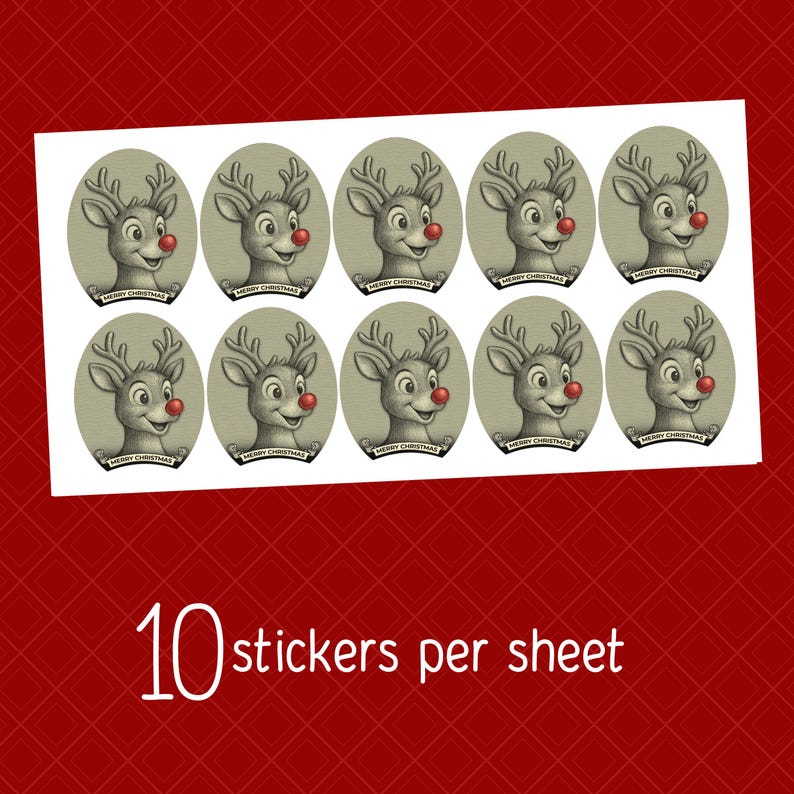 Rudolph Red-nosed Reindeer Christmas Dollar Bill Stickers 1 and 2 ...