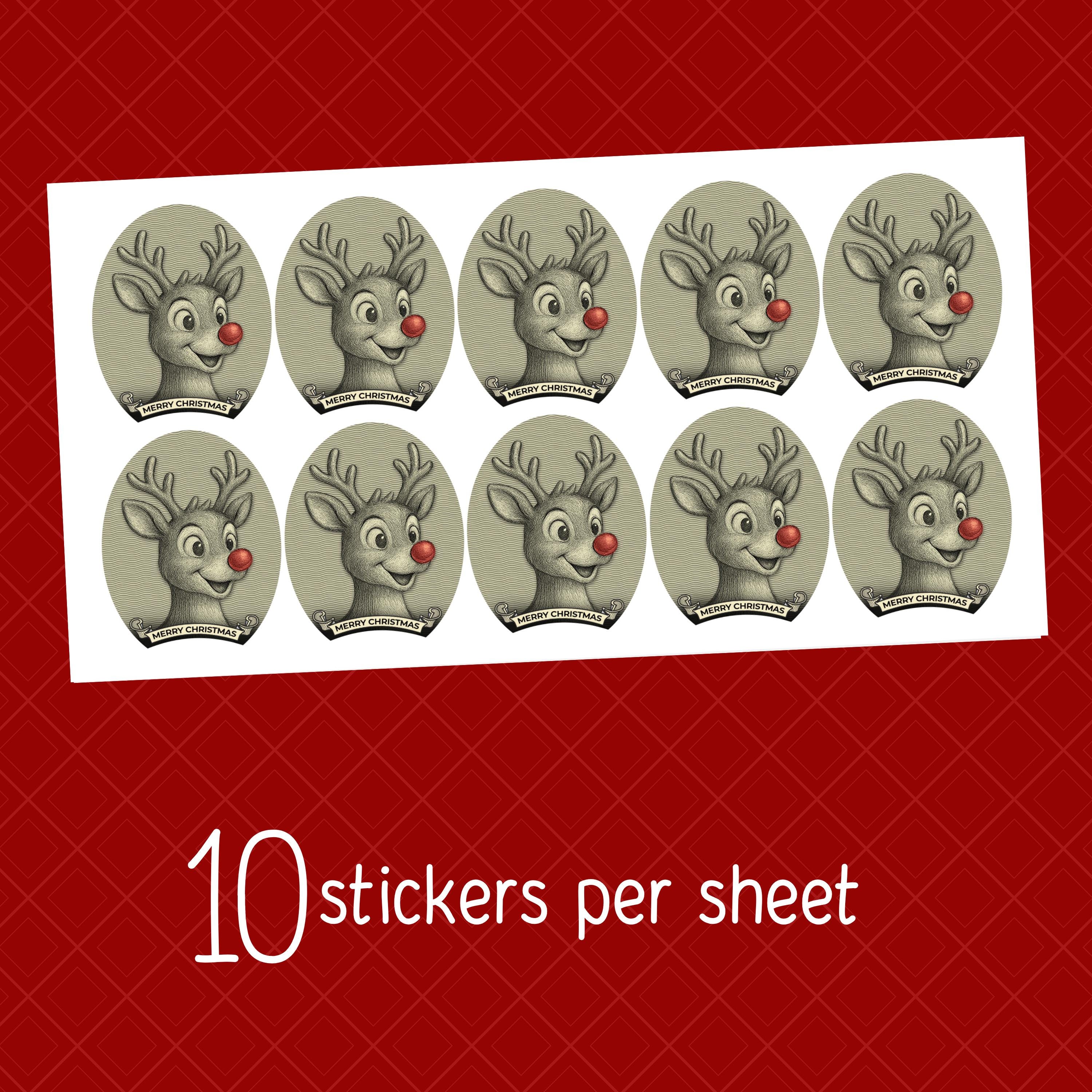 Rudolph Red-nosed Reindeer Christmas Dollar Bill Stickers 1 and 2 ...