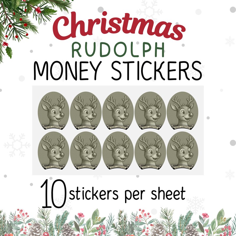 Reindeer Sticker Sheet - Etsy