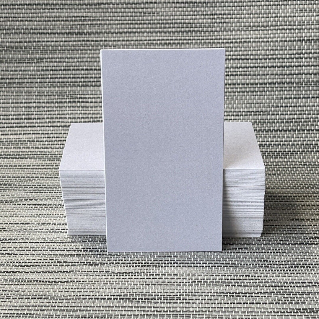 100 Pcs Blank Gray Business Cards 2x3.5 in Thick Cardstock 100# 270gsm ...
